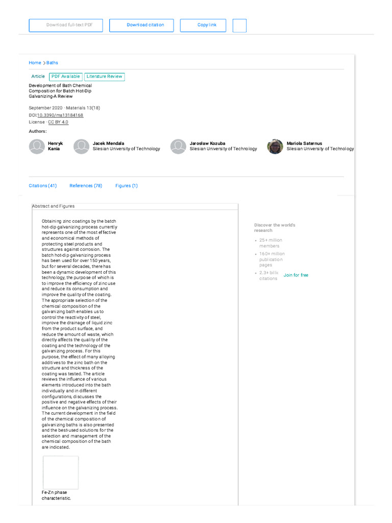 (PDF) Development of Bath Chemical Composition For Batch Hot-Dip | PDF ...