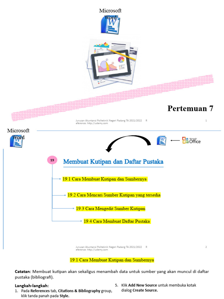 Materi Ajar Ms. Word Pertemuan 7 (Bagian Vira) | PDF