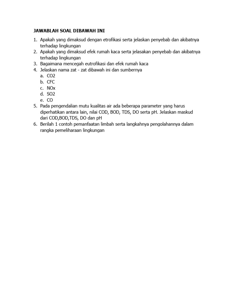 Soal Pencemaran Lingkungan | PDF