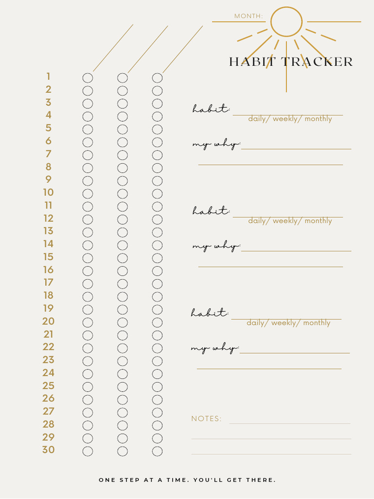 Monthly Habit Tracker | PDF