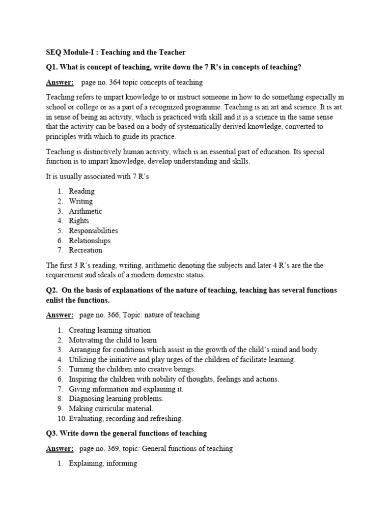 SEQ Module-1 Shazia | PDF | Communication | Learning
