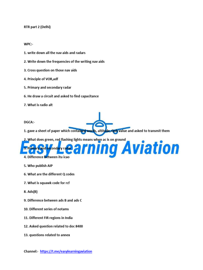 RTR Part 2 1st Delhi 2024 | PDF | Instrument Flight Rules | Visual Flight Rules