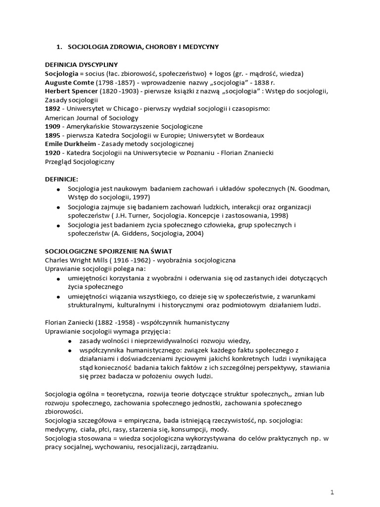 Socjologia - Wykłady Wszystkie | PDF