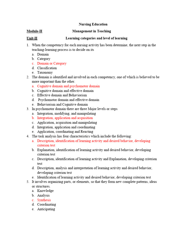M-2 Mcqs Education Unit 2 | PDF | Learning | Neuroscience