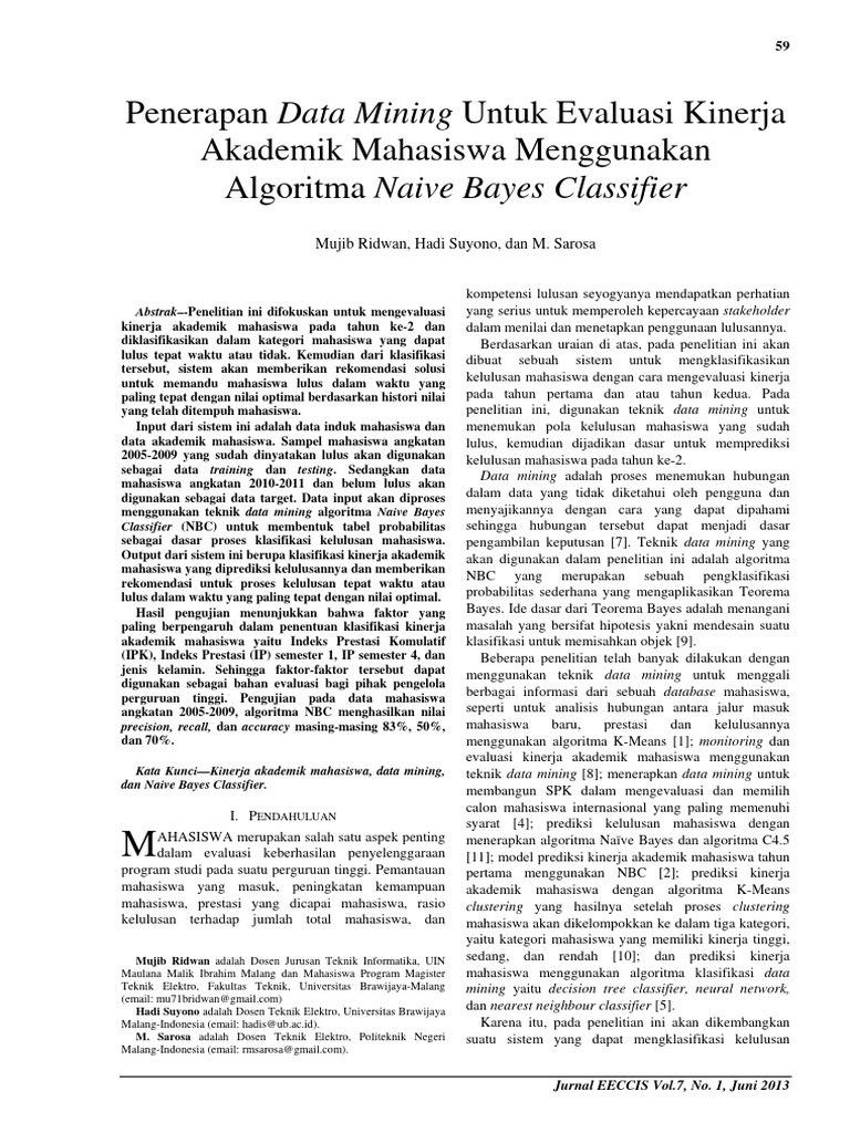 Penerapan Data Mining Untuk Evaluasi Kinerja | PDF