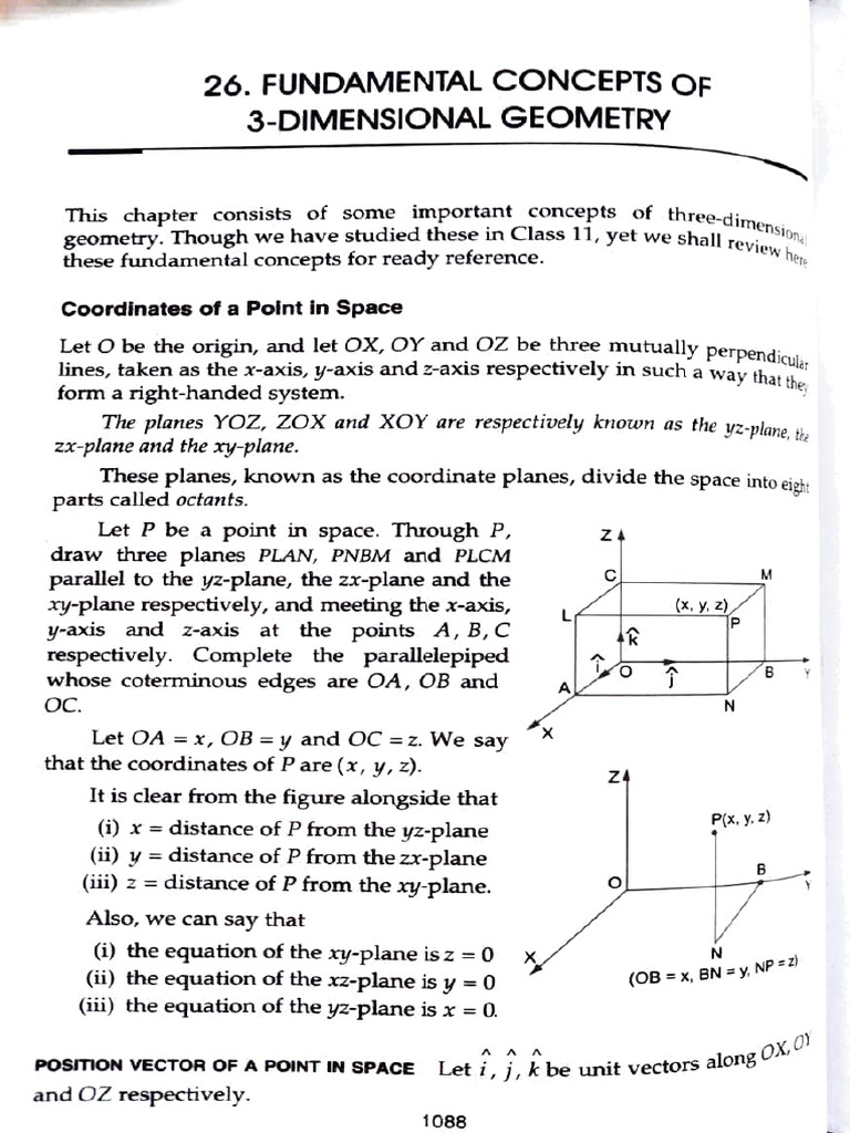 3 D geometry | PDF | Cartesian Coordinate System | Mathematical Objects