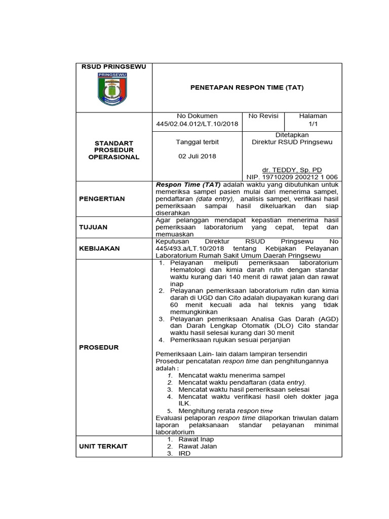 005 - HANNUNG FIRMAN Y SPO-Respon-Time | PDF | Teknologi & Rekayasa