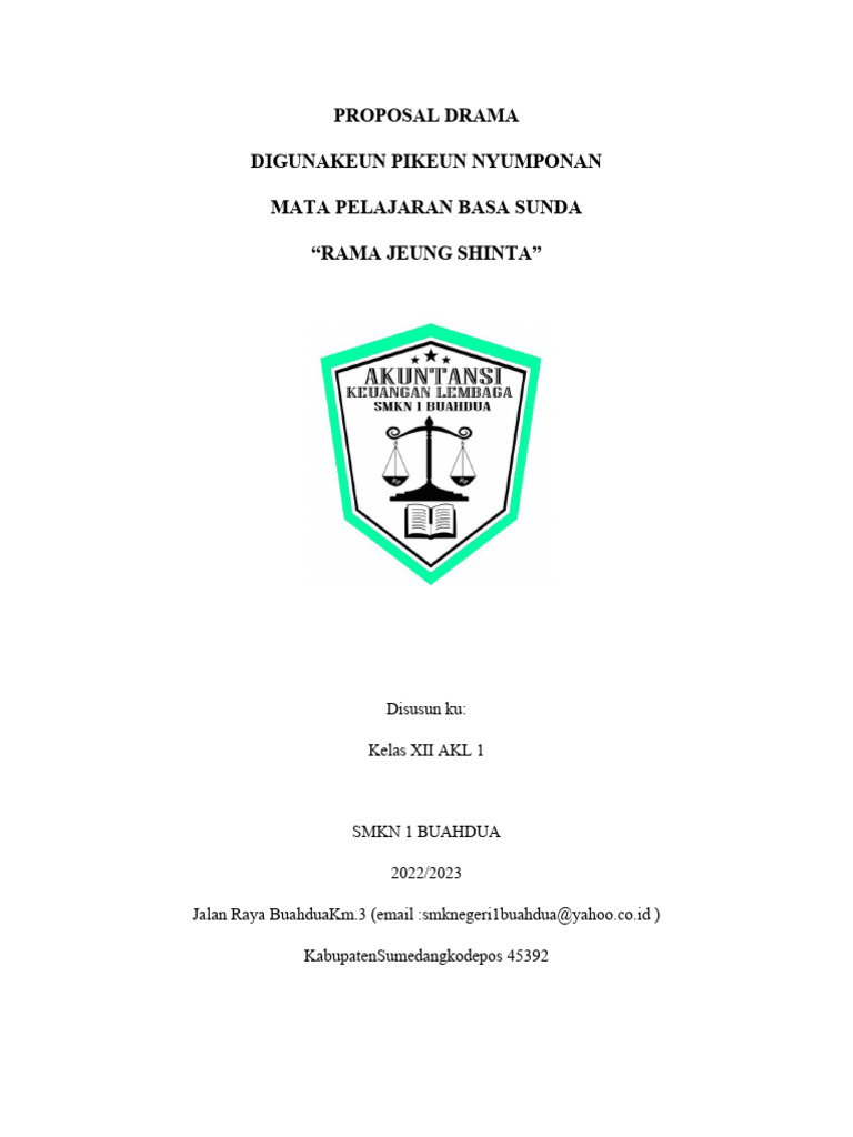 Proposal Drama Sunda Xii Akl 1 | PDF
