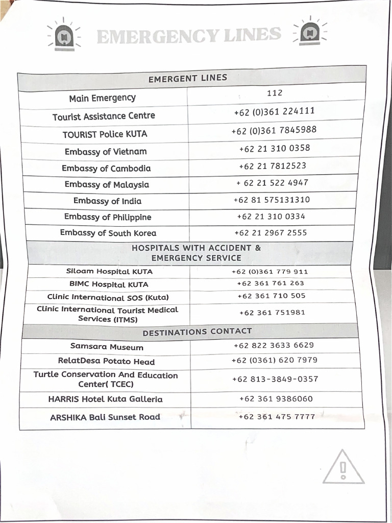 Emergency Lines | PDF