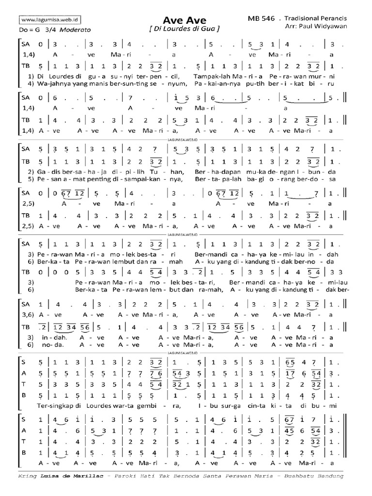 Lagu Penutup - MB 546 Ave-Ave | PDF