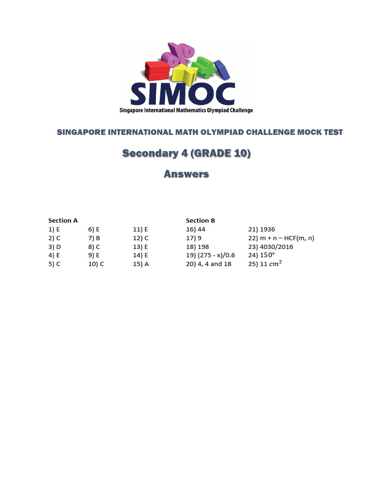 G10 - G11 - G12 Sample SIMOC S04 Solution | PDF | Teaching Methods & Materials
