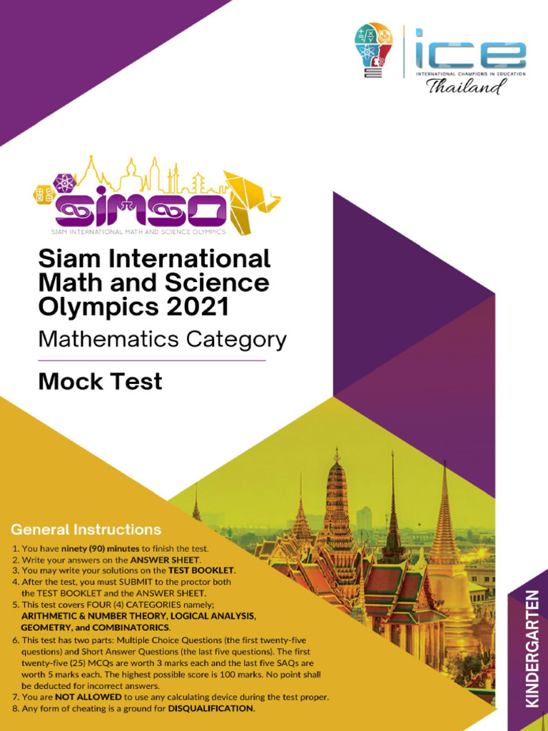 G0K-2021-SIMSO-Math-National Round-Mock | PDF
