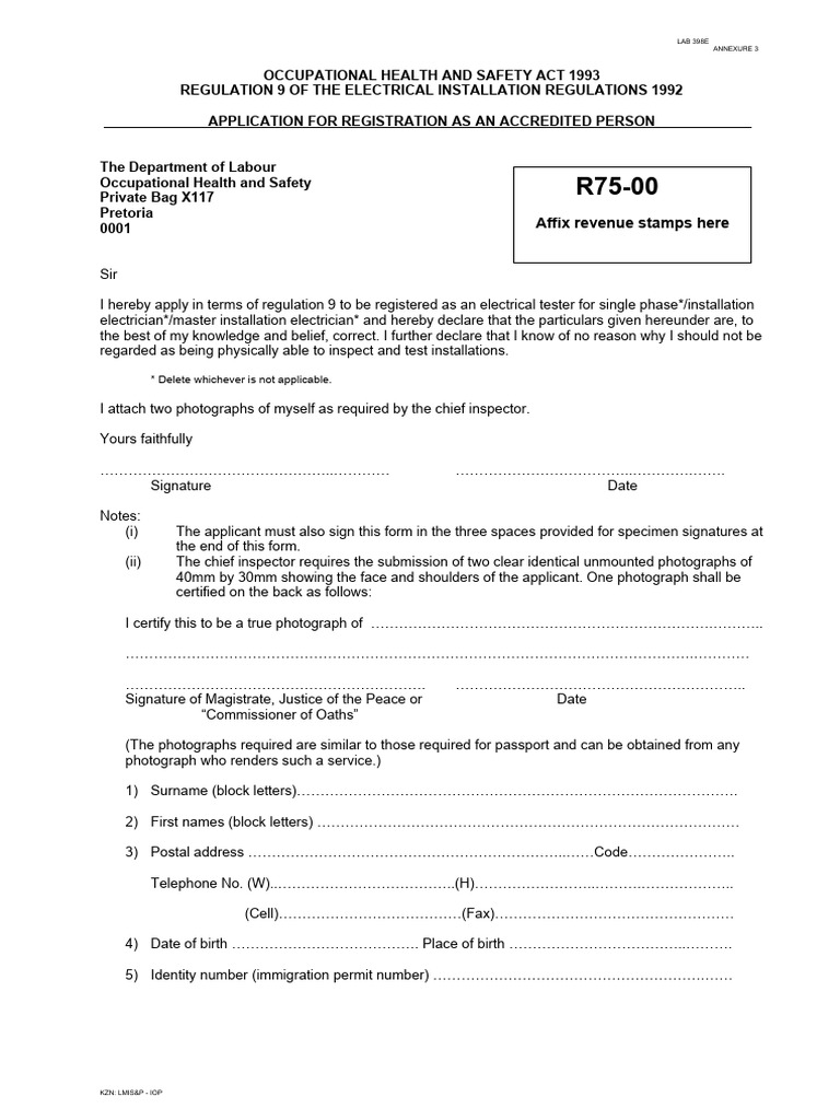 OHS Form - Application Form As Accredited Person | PDF | Apprenticeship ...