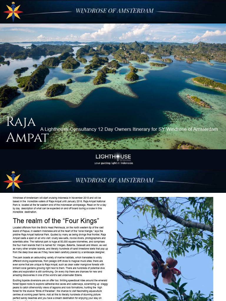Windrose Cruise Itinerary: Raja Ampat | PDF | Coral Reef | Sea