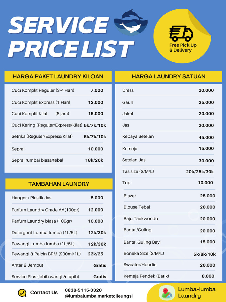 Menu Laundry | PDF