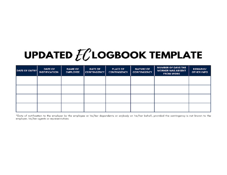 ECC Logbook Template | PDF