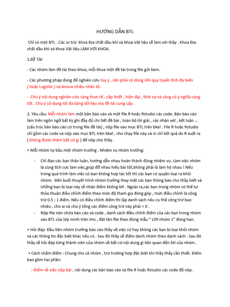 HƯỚNG DẪN BTL HK 232 | PDF