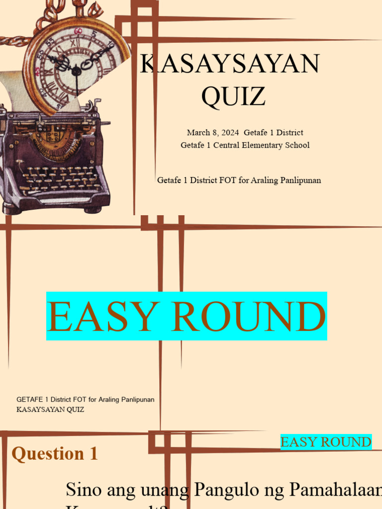 Kasaysayan-Quiz EASY | PDF