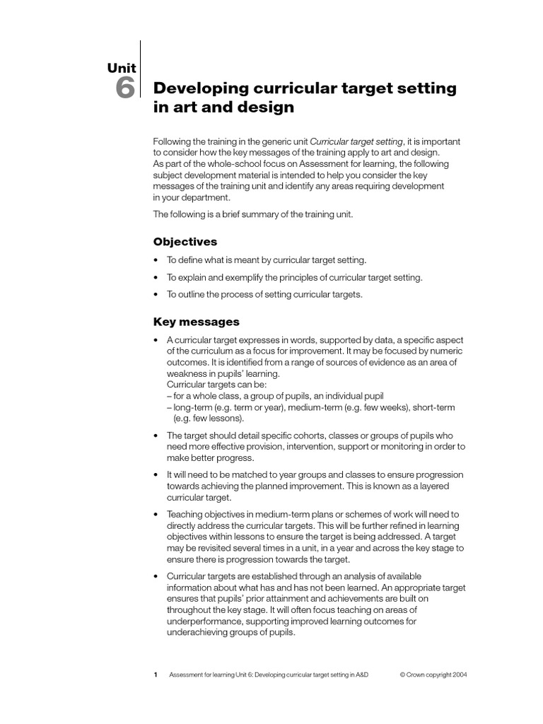 AfL Art and Design Unit 6 | PDF | Curriculum | Teachers