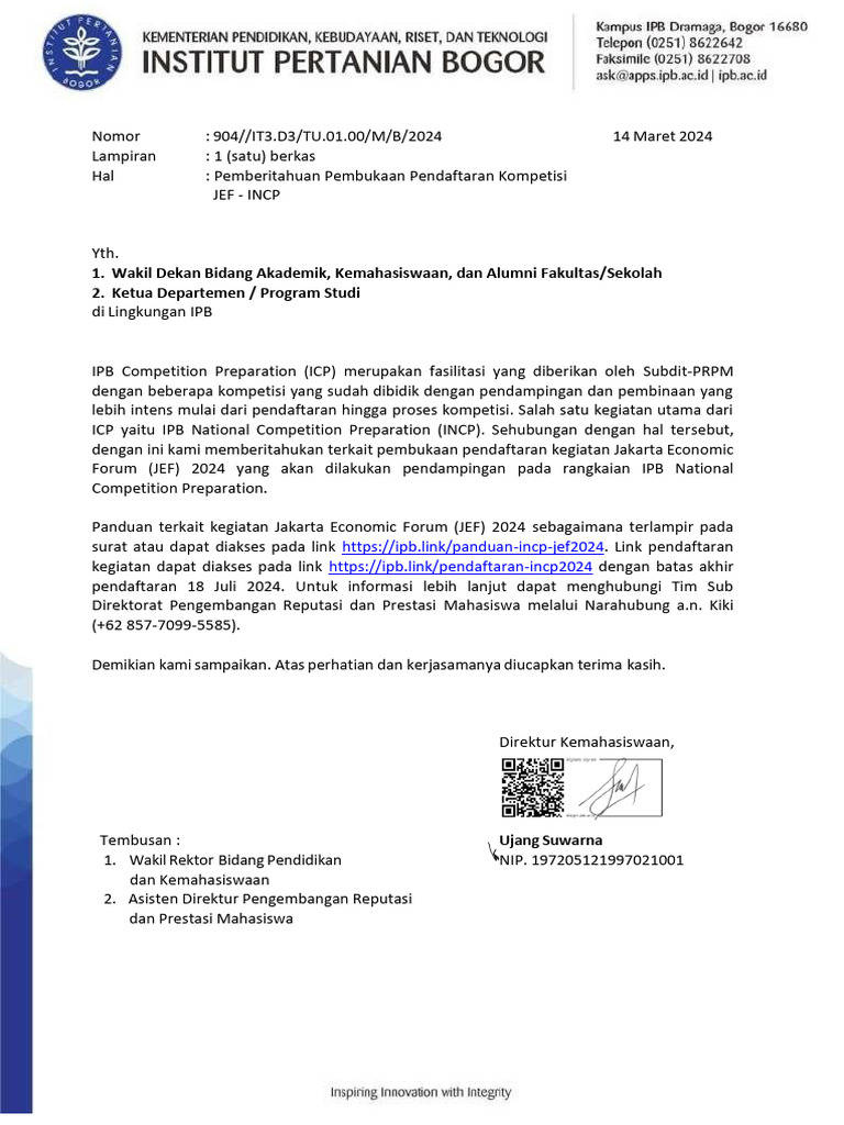 IPB Letter - Pemberitahuan (Penting) Pemberitahuan Pembukaan ...