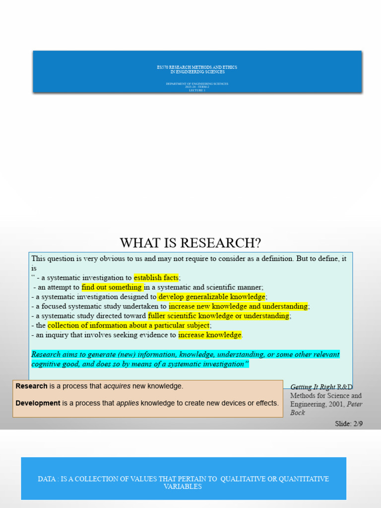 Research Methods and Ethics in Engineering | PDF | Data | Knowledge