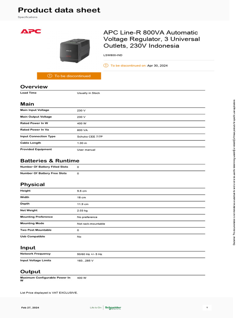 Schneider Electric LineR LSW800-InD | PDF | Electrical Engineering ...