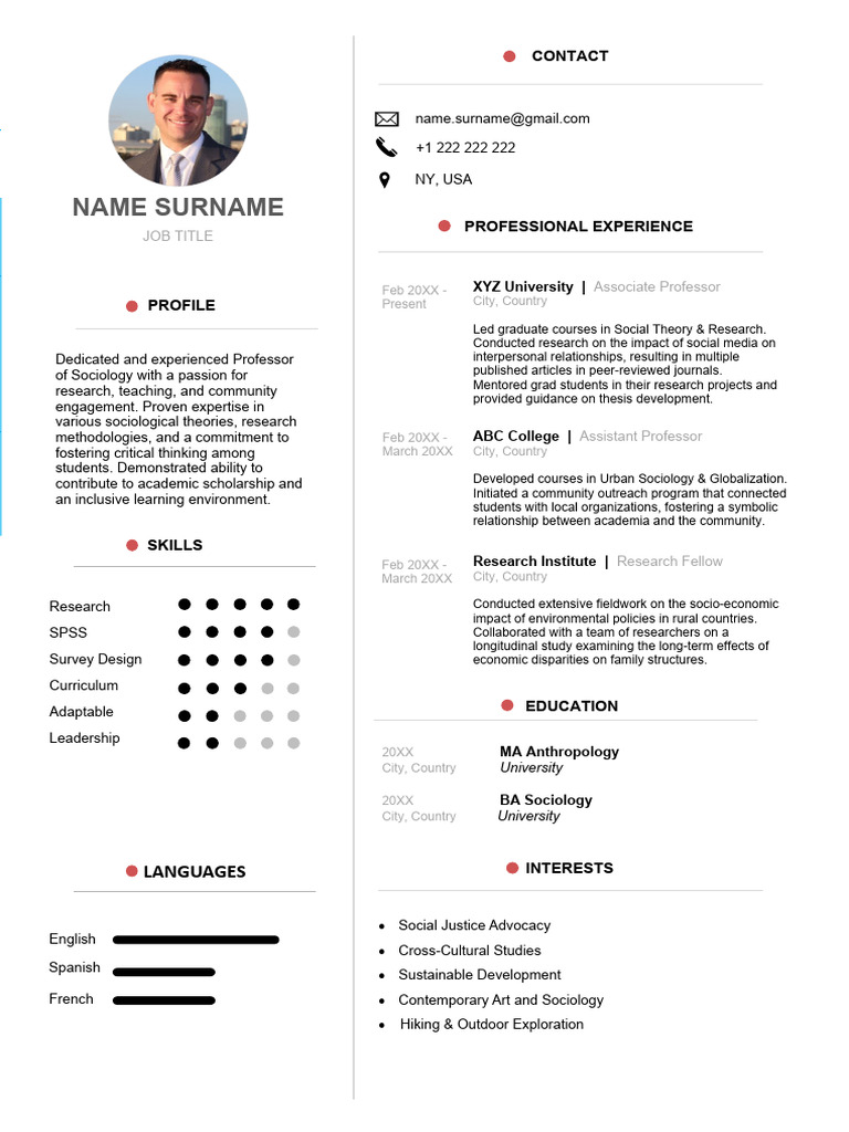 229 Resume Template Word | PDF | Sociology | Résumé