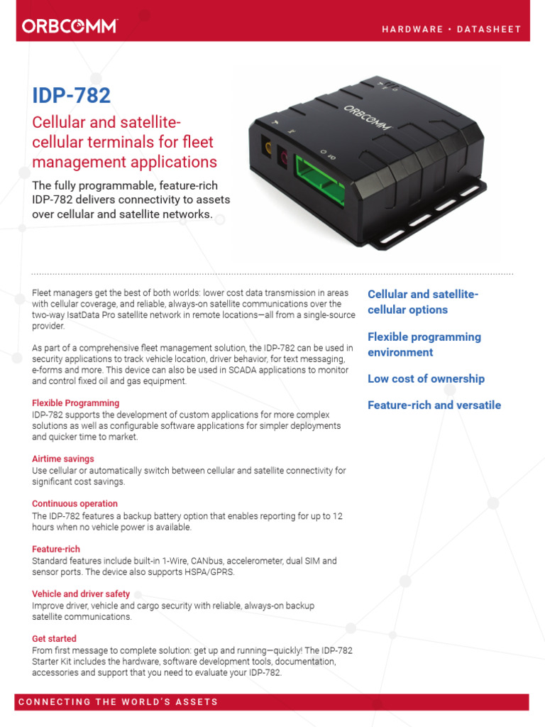 ORBCOMM IDP-782Datasheet | PDF