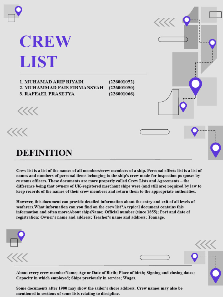 Crew List | PDF | Business | Foreign Language Studies