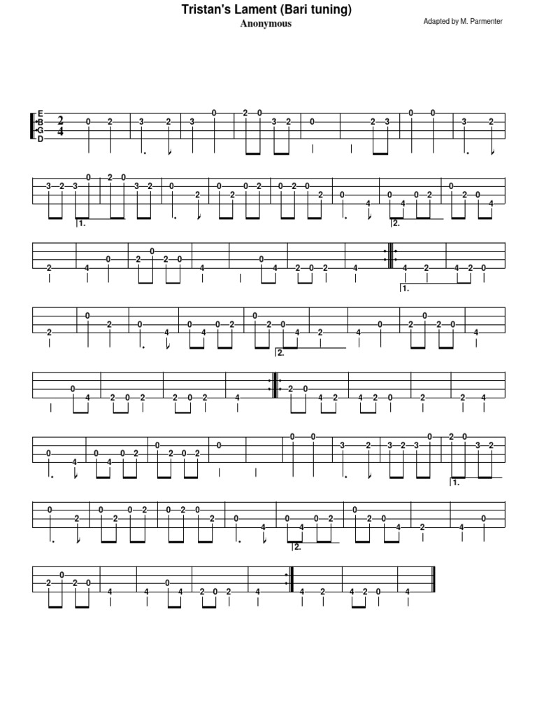 Guitar Tab for Tristan's Lament | PDF