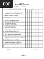 Kitchen Cleaning Checklist | PDF