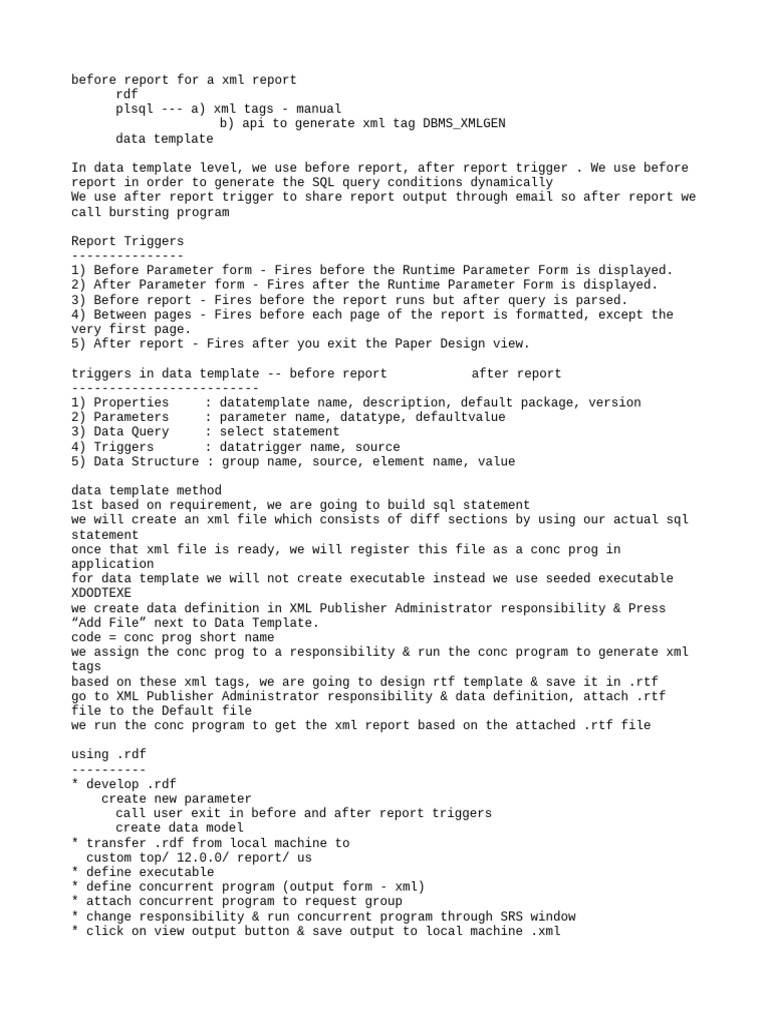 Before Report - XML Report | PDF | Parameter (Computer Programming) | Xml