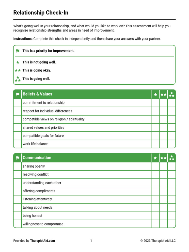 Relationship Check in | PDF