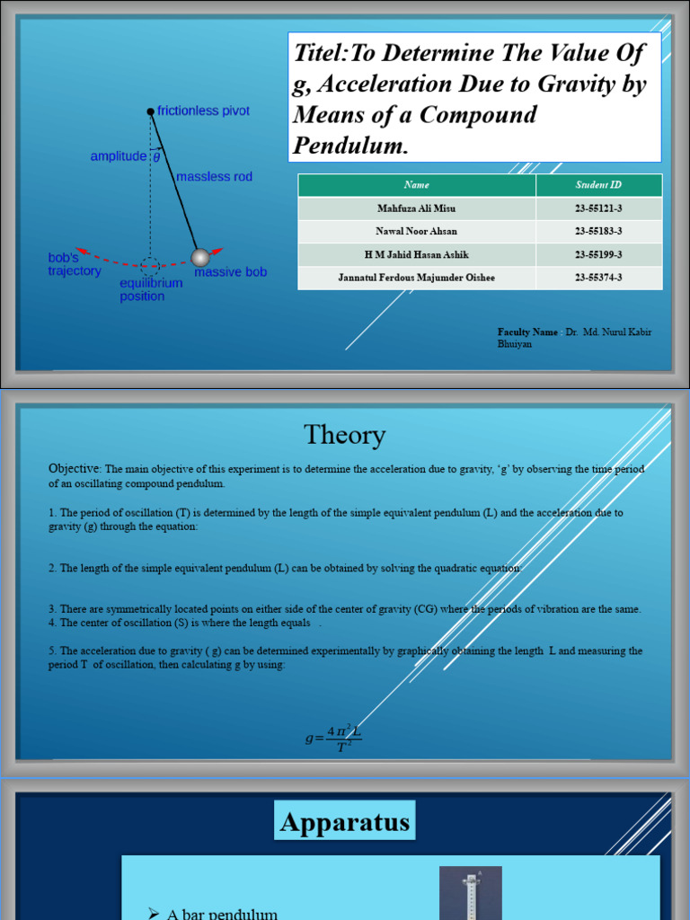 Physics 2 Lab 4 Presentation | PDF | Gravity | Pendulum