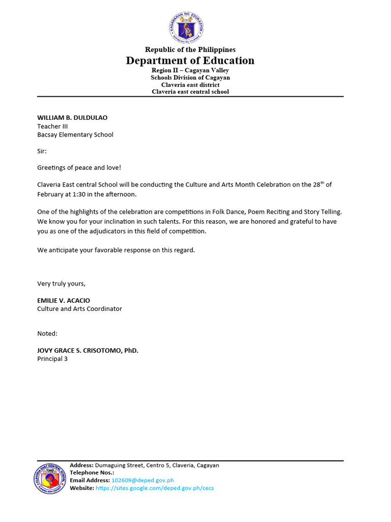 Request and Solicitation Letter | PDF