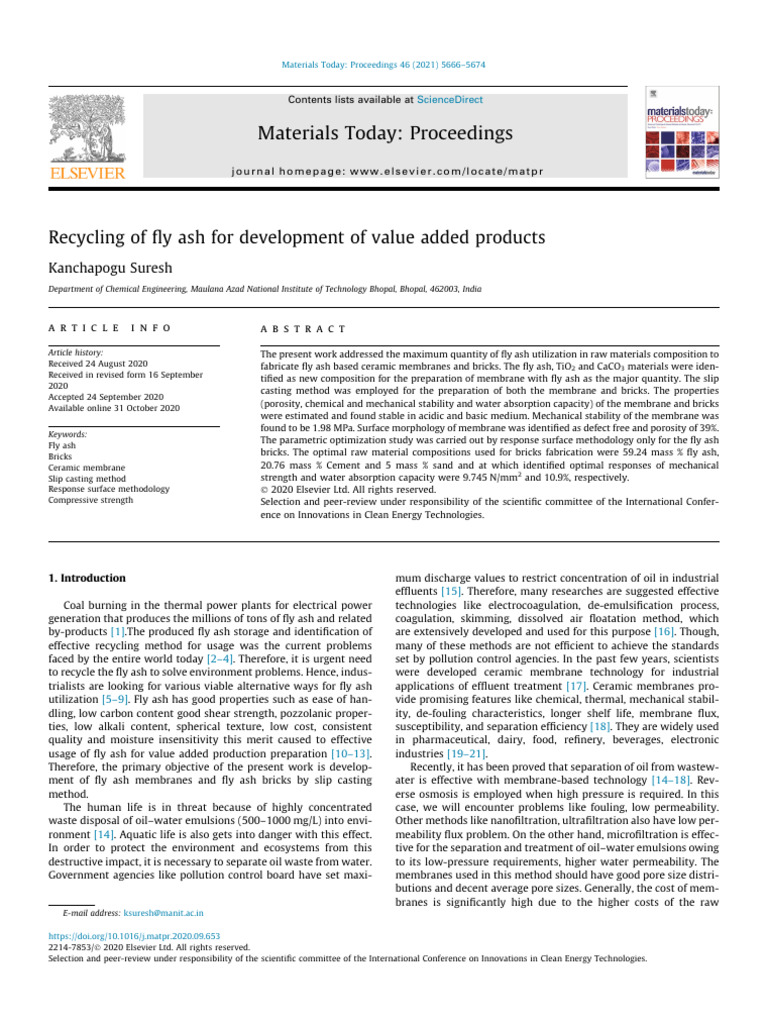 18-Recycling of Fly Ash For Development of Value Added Products | PDF ...