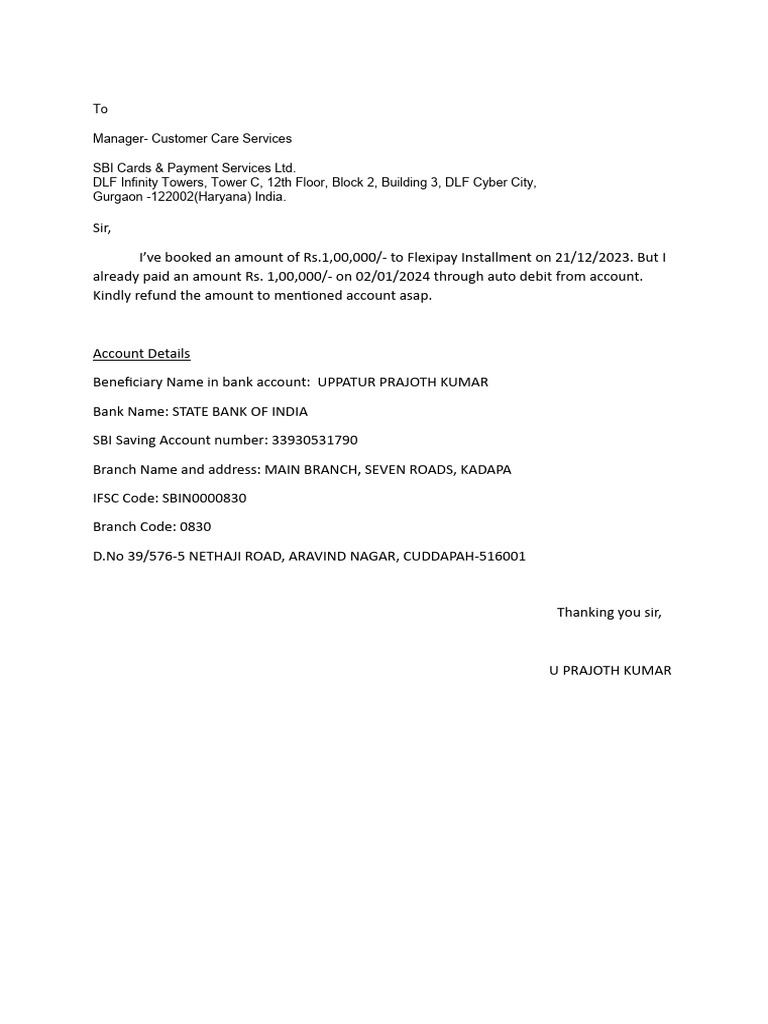 Letter Sbi | PDF
