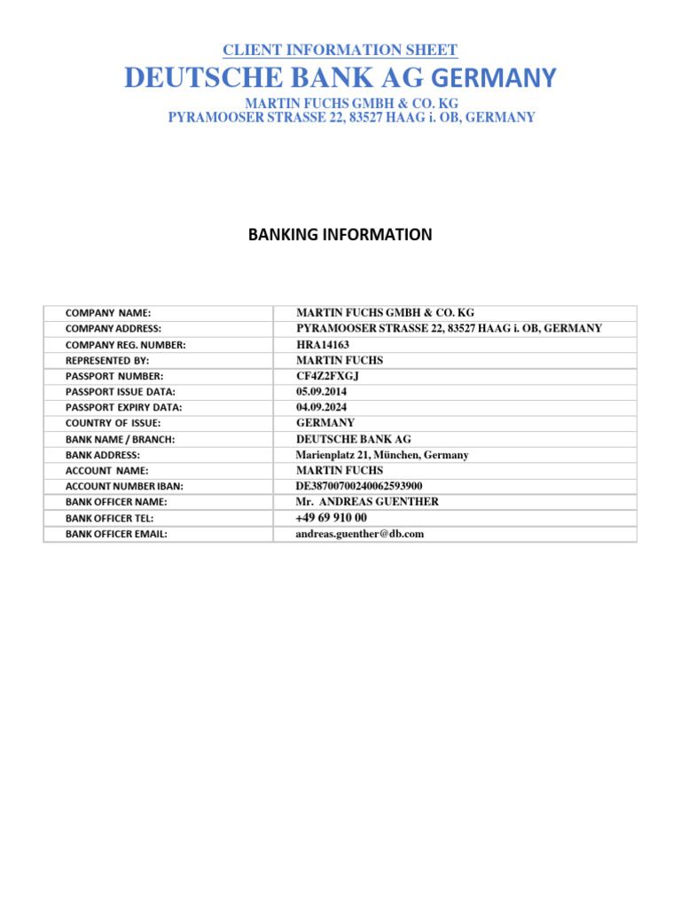 Banking Information | PDF