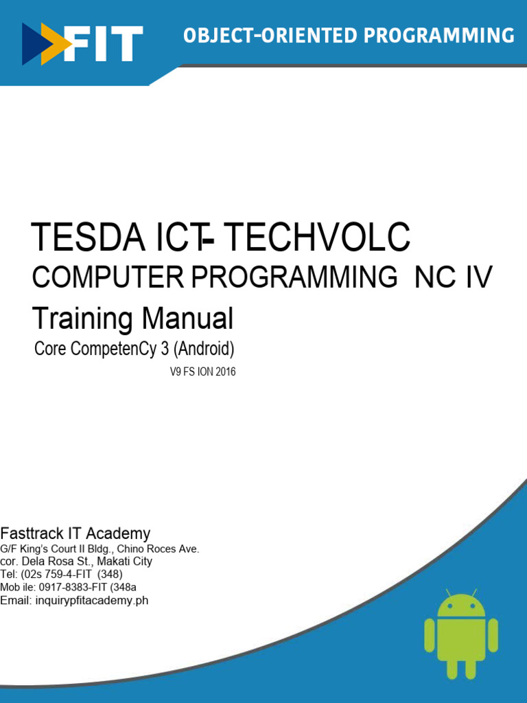ICT (Competency 3) - Object-Oriented Programming Training Manual ...