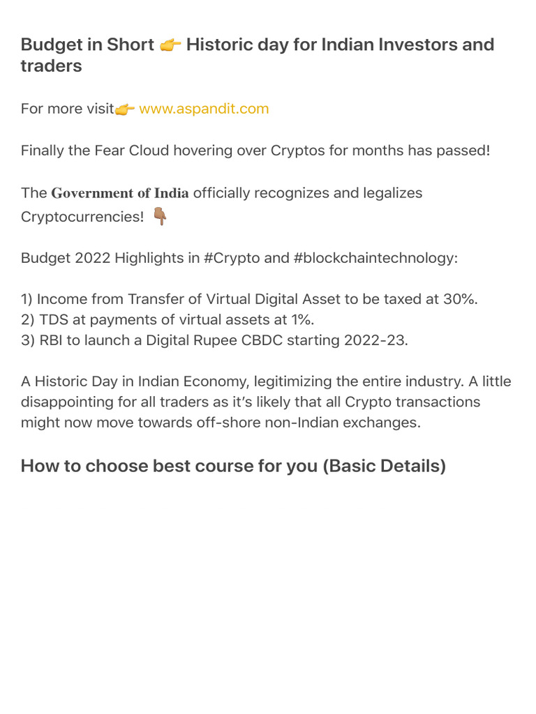 Budget in Short ? Historic Day For Indian Investors and Traders | PDF ... Budget in Short ? Historic Day For Indian Investors and Traders | PDF ...
