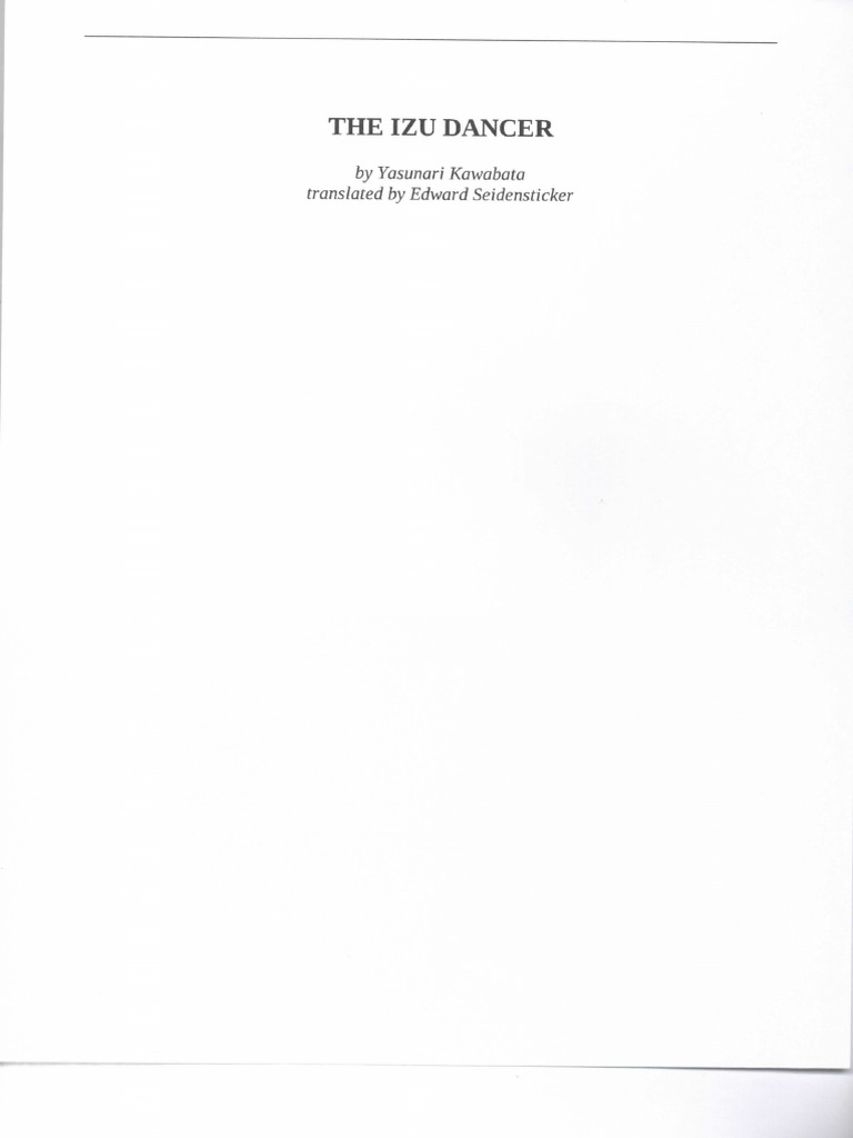 The Izu Dancer (Yasunari Kawabata) | PDF