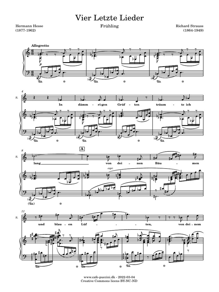 Vier Letzte Lieder Frhling Richard Strauss | PDF