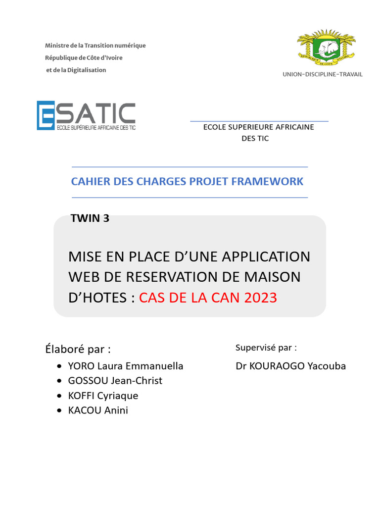 Application de Réservation pour la CAN 2023 | PDF
