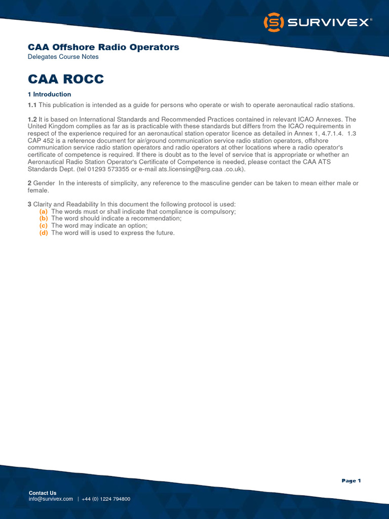 CAA Offshore Radio Operators Guide | PDF | Air Traffic Control | Radio