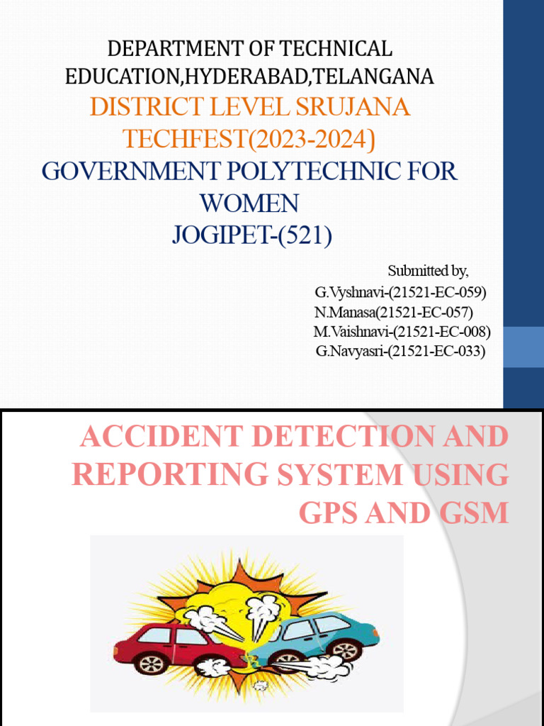 Accident Detection System with GPS & GSM | PDF | Microcontroller | Arduino