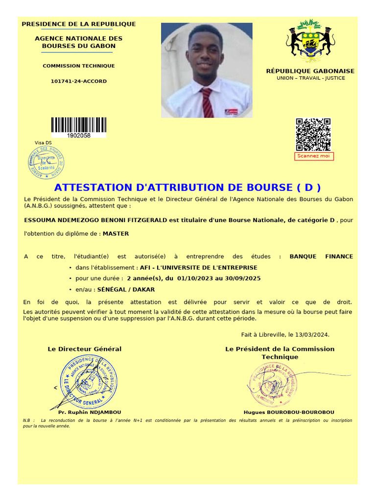 34a10c Attestation Bourse | PDF