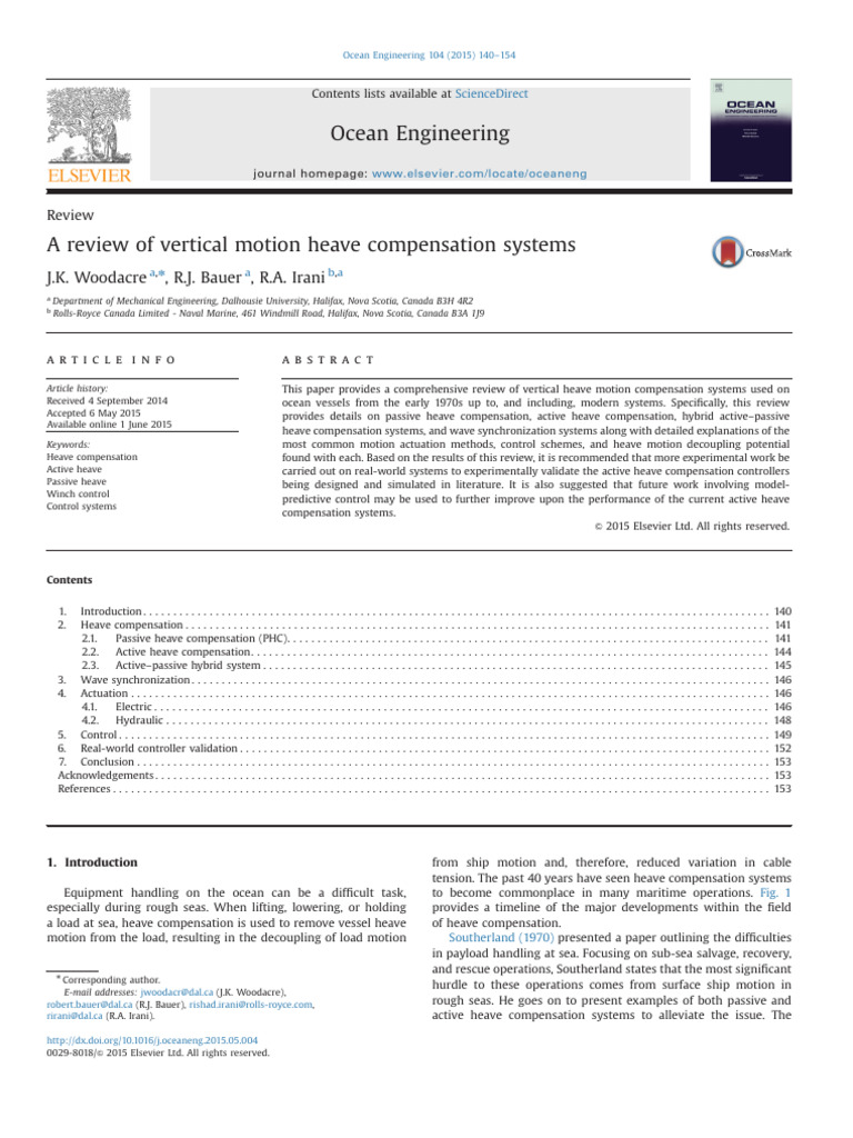 A Review of Vertical Motion Heave Compensation Systems | PDF | Sonar ...