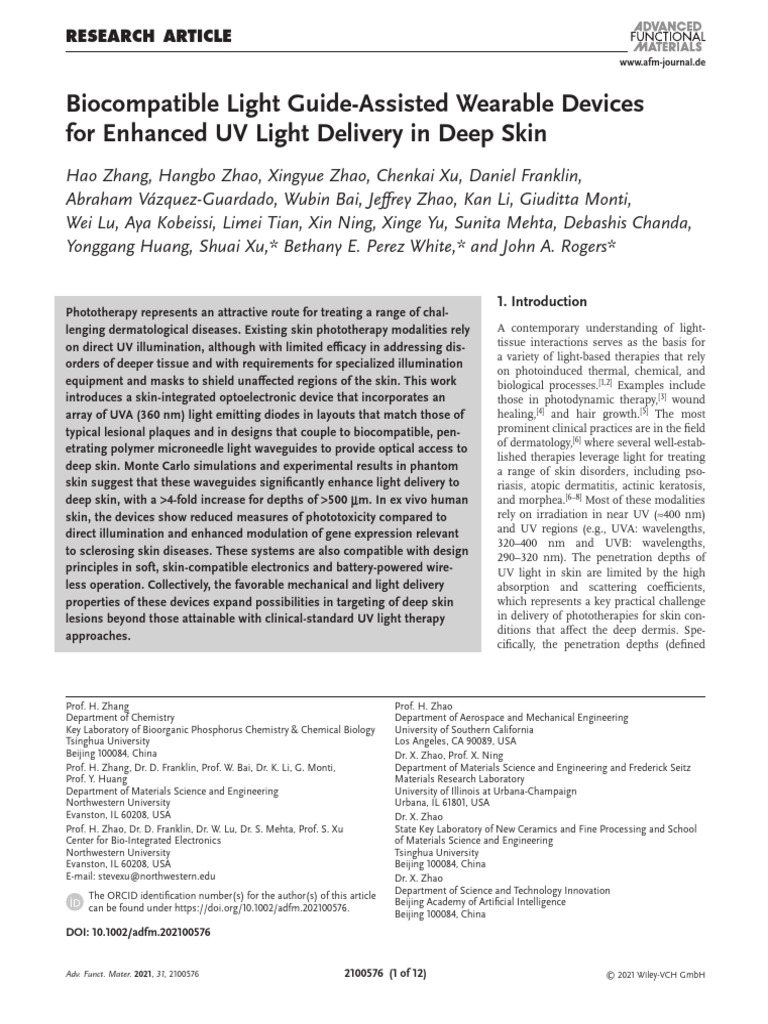 Biocompatible Light Guide-Assisted Wearable Device | PDF | Ultraviolet | Light Emitting Diode