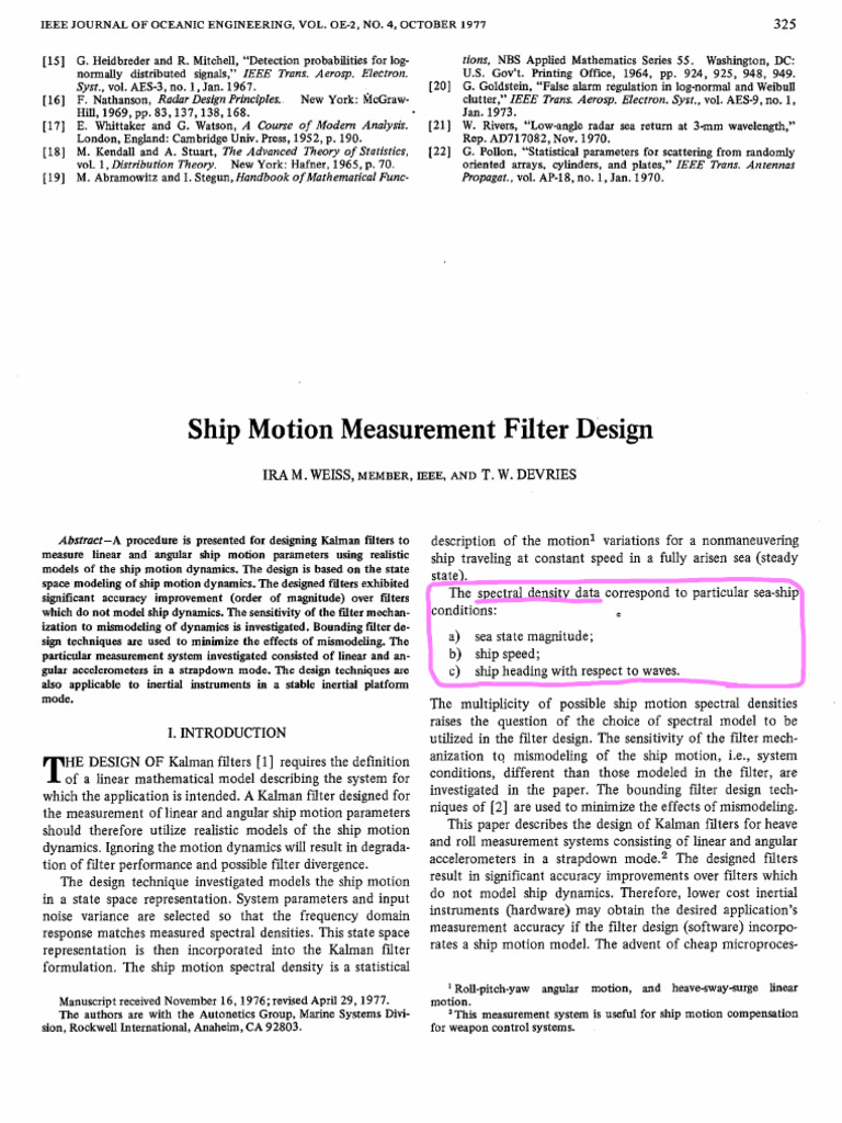 Kalman Filter in AHC | PDF | Spectral Density | Kalman Filter