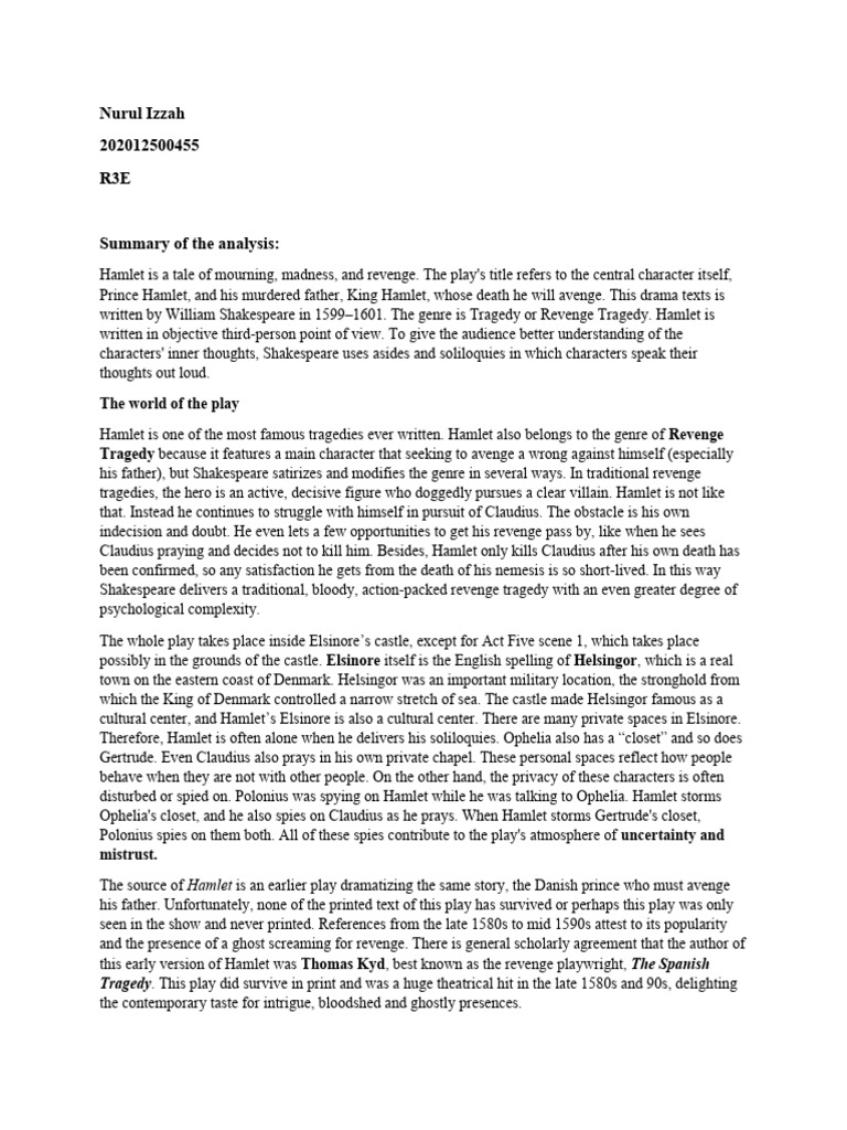 Hamlet: Themes and Dramatic Structure | PDF | Hamlet